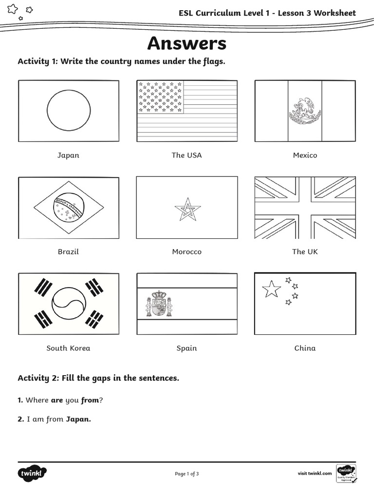 Lesson 3 - Level 1 Interactive Worskheet Answers | PDF