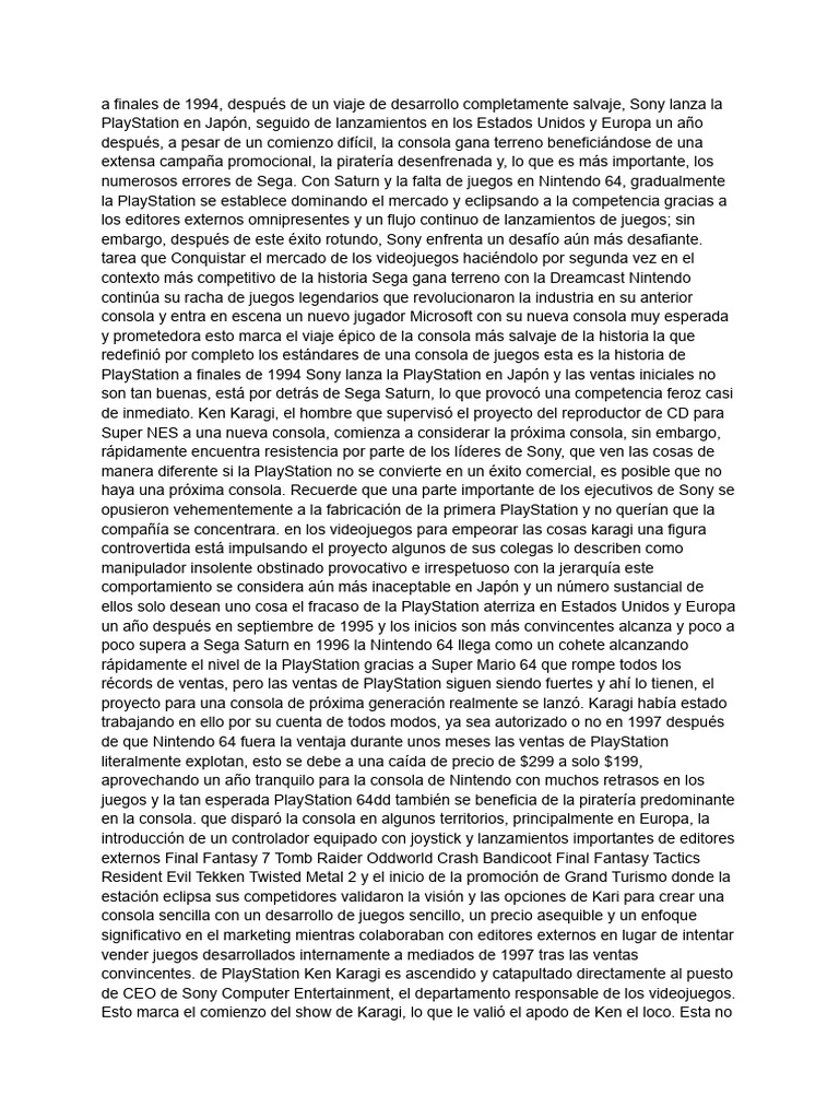 para chat gpt ps2 | PDF | Juegos de consolas | Estación de juegos