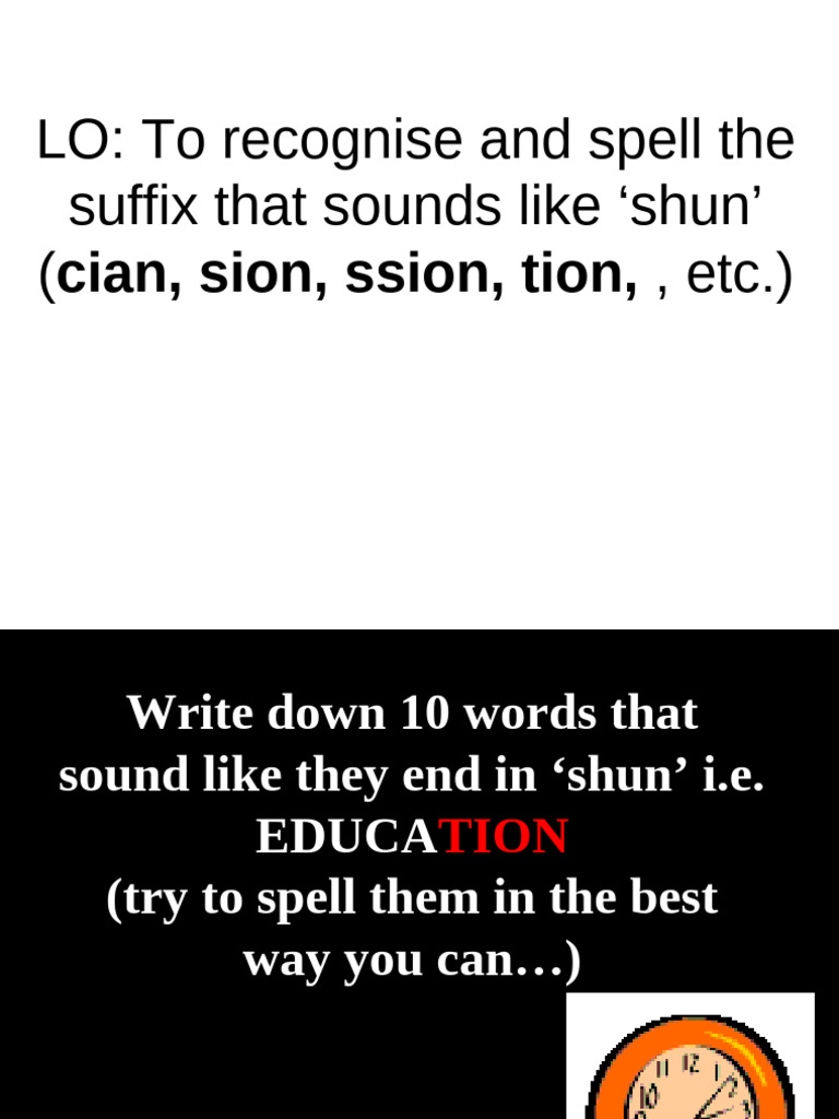 Shun - Suffixes LikeTION CCION, CIAN Etc | PDF