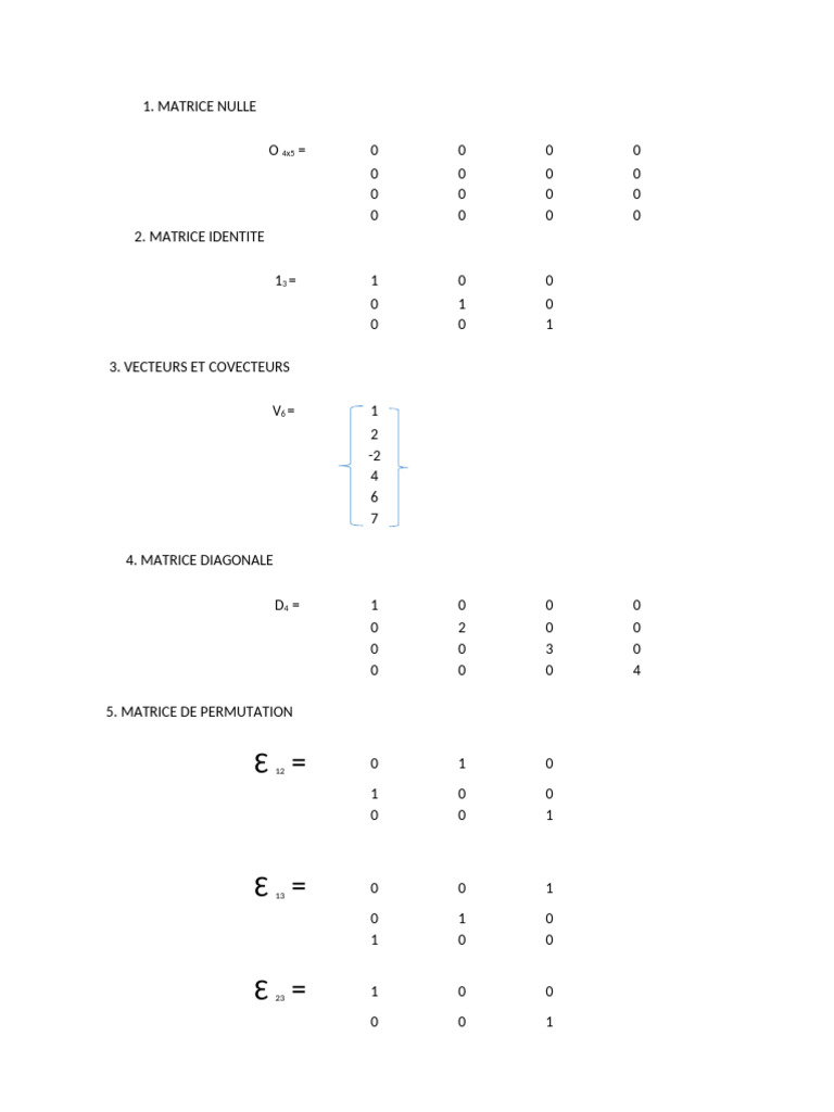 Chapitre 1 Eléments Matriciels | PDF | Combinatorics | Group Theory