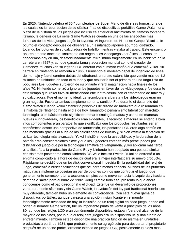 Para Chat GPT | PDF | Nintendo | Videojuegos