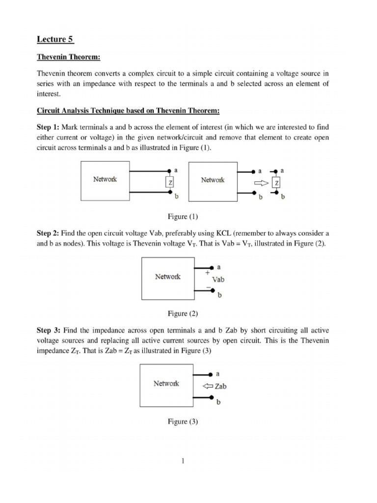Lec 5 Thevenin Theorem | PDF | Electrical Network | Analog Circuits