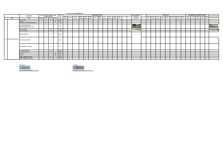 Road Clearing Barangay Compliance Report BARANGAY DOMINICAN-MIRADOR ...