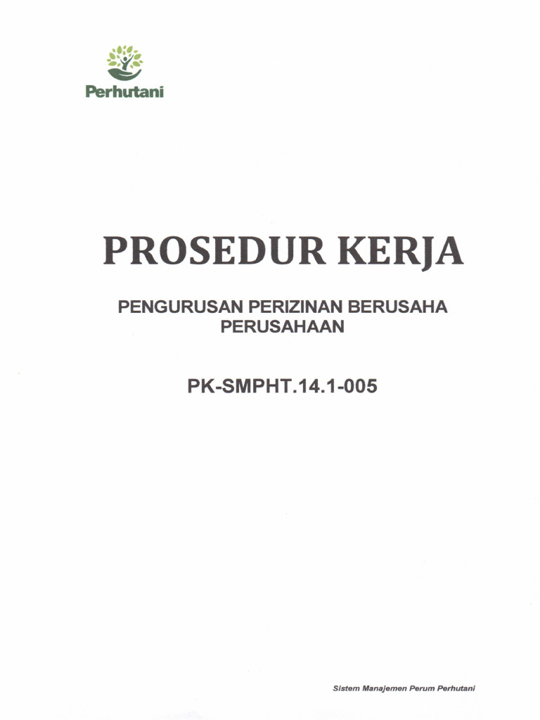PK-SMPHT.14.1-005 Pengurusan Perizinan Berusaha Perusahaan | PDF