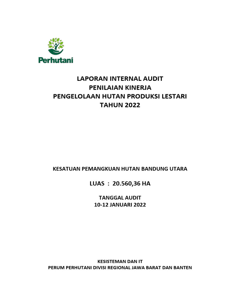 Laporan Internal Audit PHPL 2022 - Bandung Utara | PDF