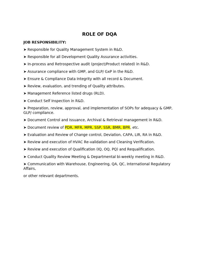 ROLE OF DQA | PDF