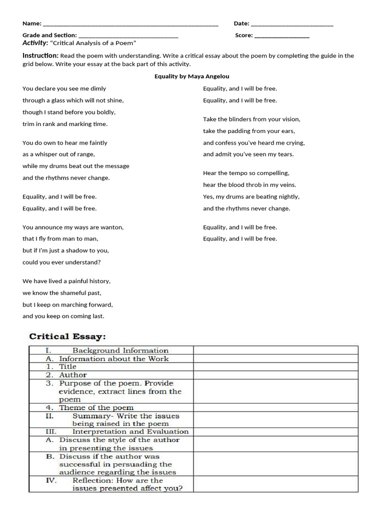 Literary Analysis (Activity) | PDF