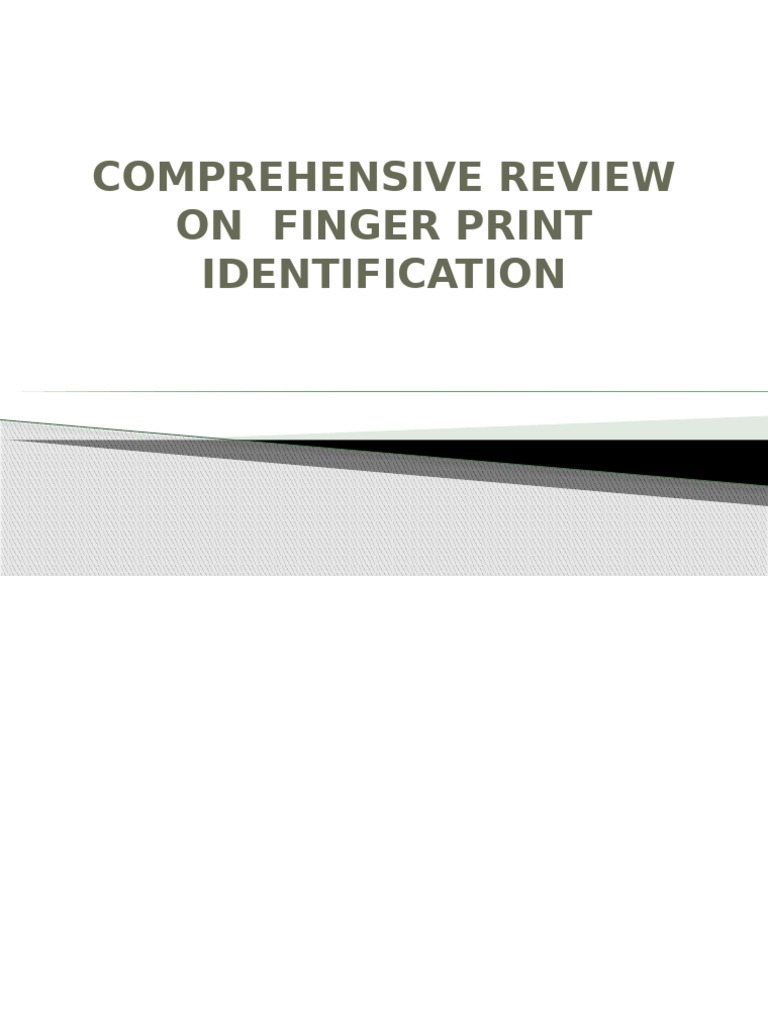 Comprehensive Review of Fingerprint ID | PDF