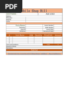 Mobile Shop Bill Format in Excel | PDF