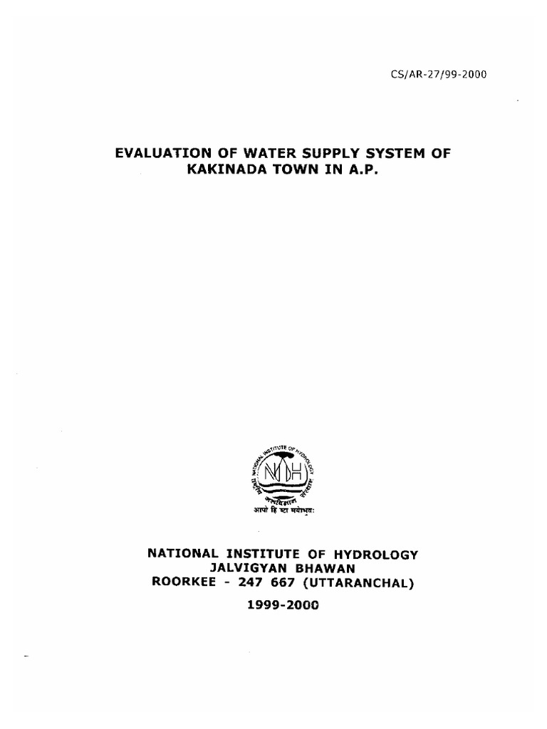 Evaluation_of_Water_Supply_System_of_Kakinada_Town_in_AP_NIH_1999-2000 | PDF