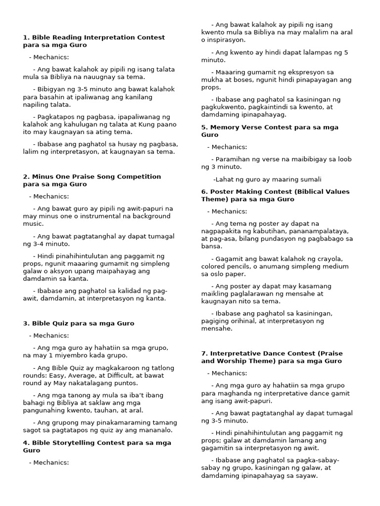 Proposed Activities For Esp Month Celebration 2024 | PDF | Shadrach ...