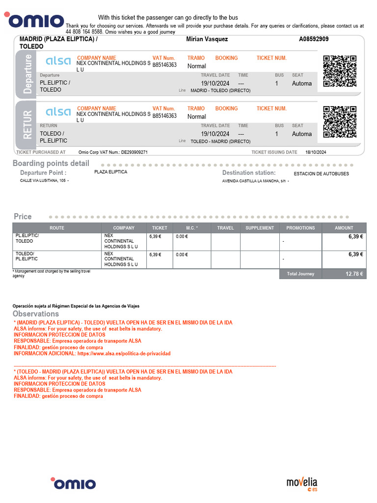 Boarding Points Detail: PL - Eliptic / Toledo | PDF | Bus Transport ...