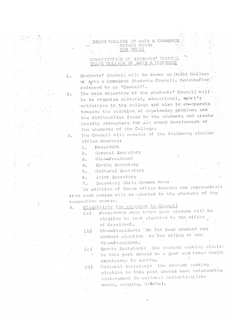 Constitution Students Council Election | PDF