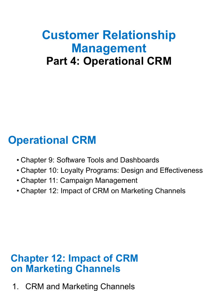 Optimizing CRM for Multichannel Marketing | PDF | Customer Relationship ...