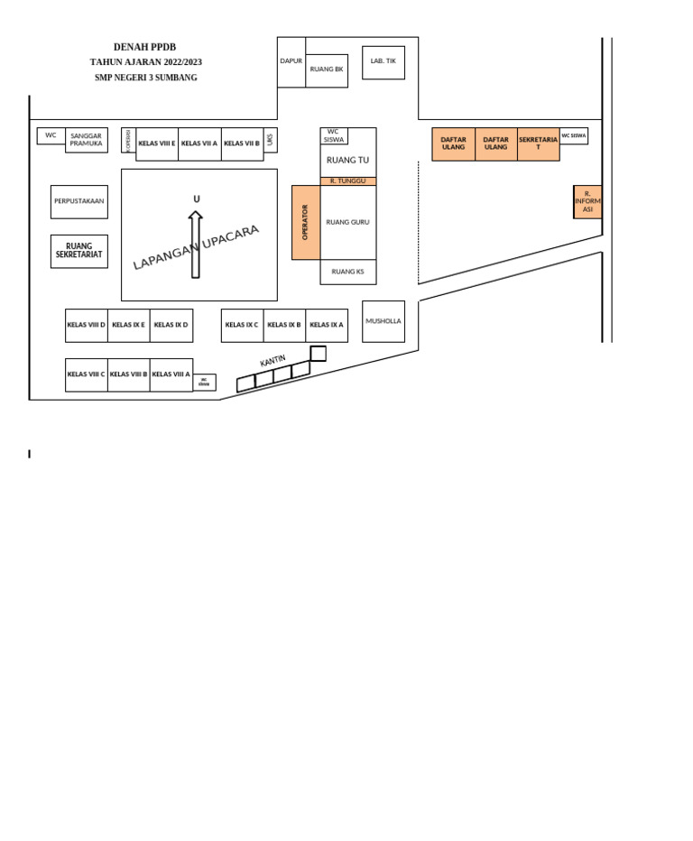 Denah Ruang SMP Negeri 3 Sumbang | PDF