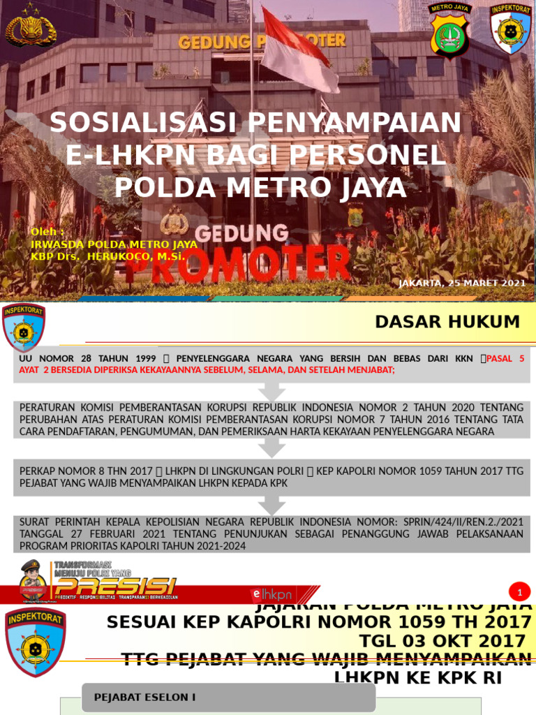 Paparan Vicon E-Lhkpn 25 Maret 2021 | PDF