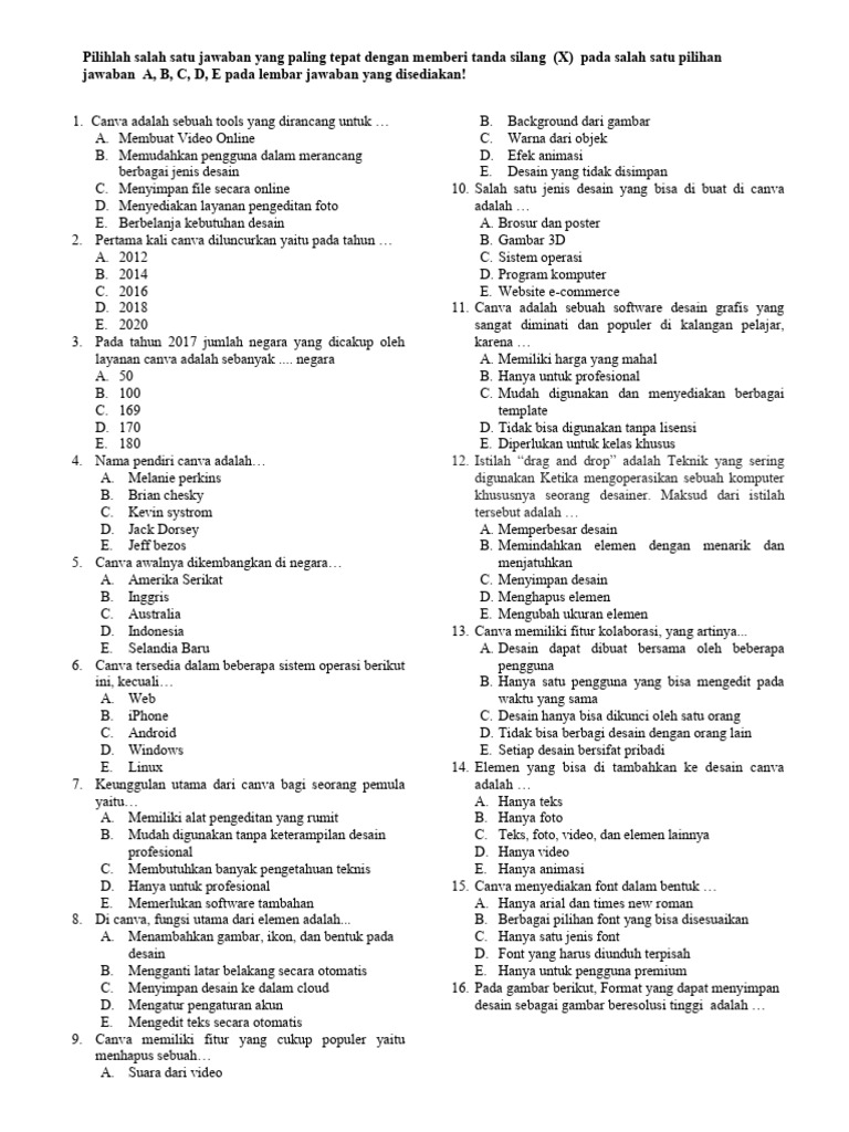kisi kisi soal DMI | PDF