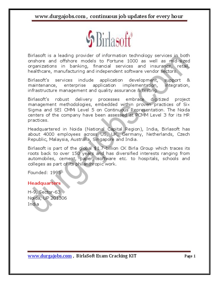 Birlasoft Exam Preparation Kit | PDF | C (Programming Language) | Computer Programming