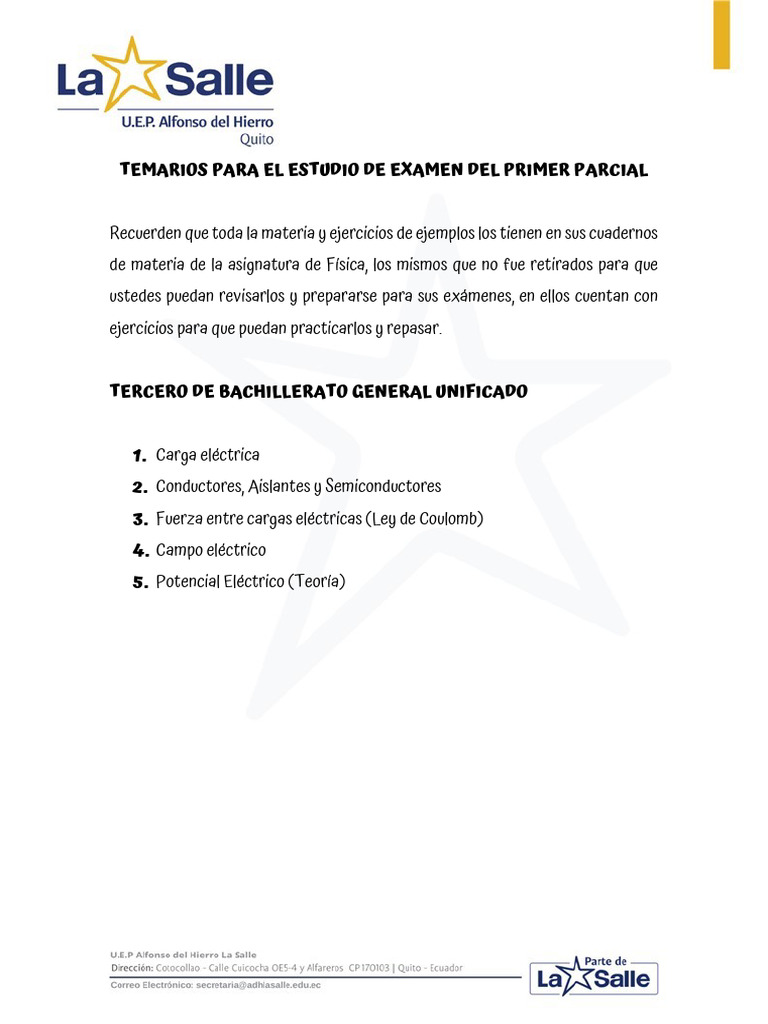 Temarios para Examen Del Primer Parcial 3BGU | PDF