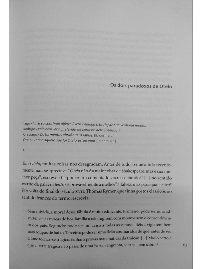 Os Dois Paradoxos de Otelo - Jan Kott | PDF