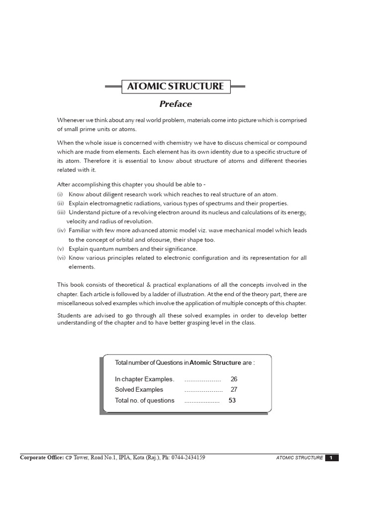 (1) Atomic Structure | PDF | Atomic Nucleus | Atoms