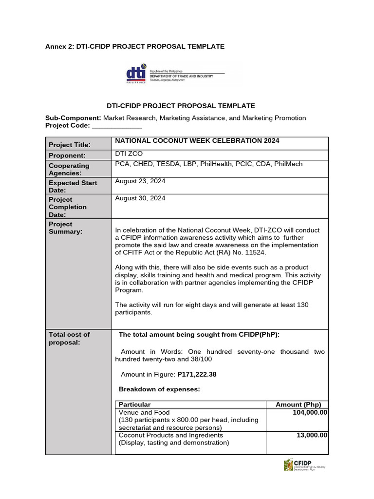 National Coconut Week 2024 Proposal | PDF