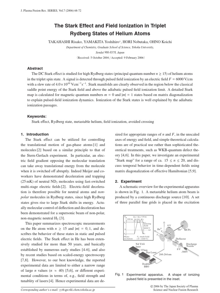 The Stark Effect and Field Ionization in Triplet Rydberg States of ...