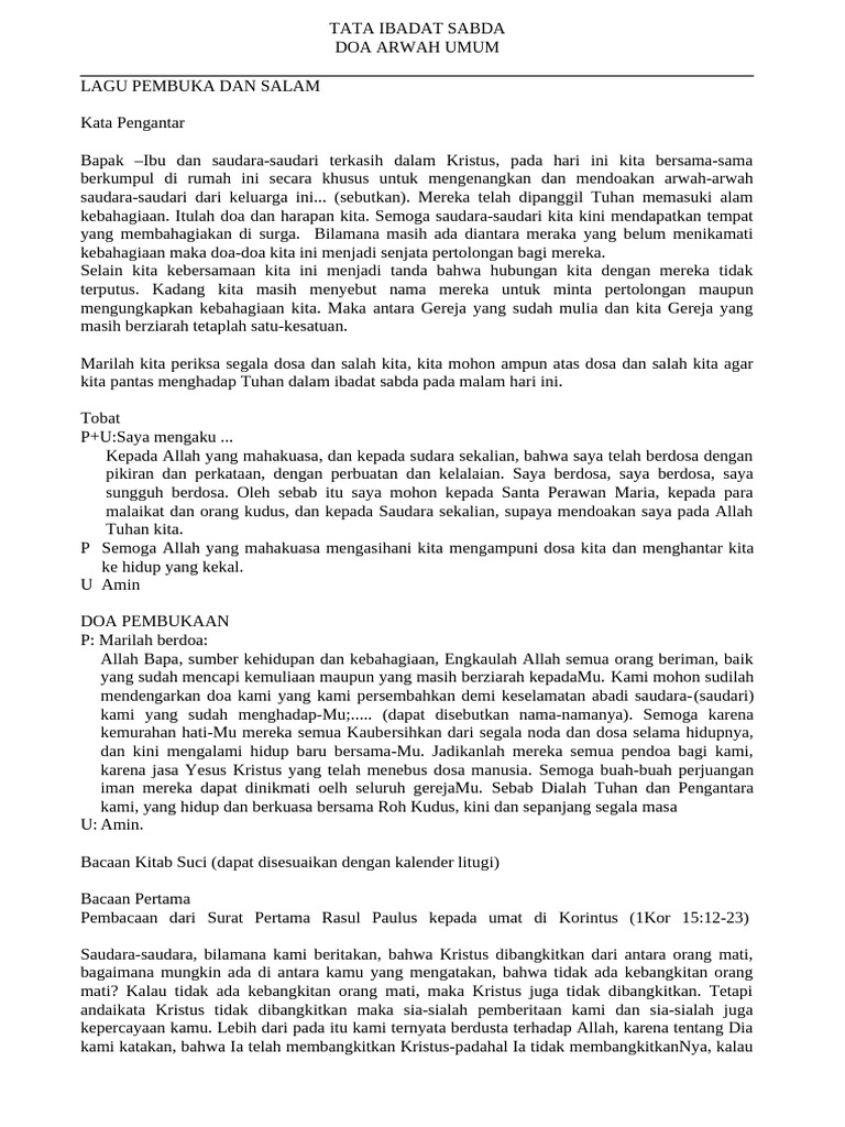 DOA ARWAH UMUM | PDF