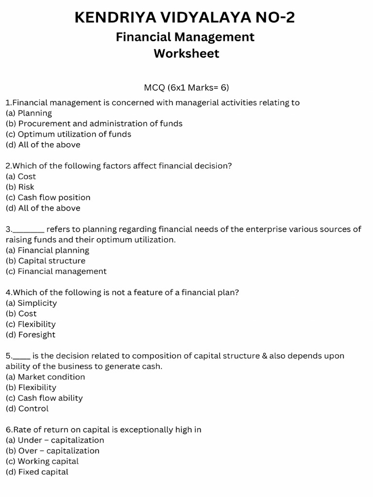 Financial Management Worksheet ~Prachi Shaw_20241020_030912_0000 | PDF