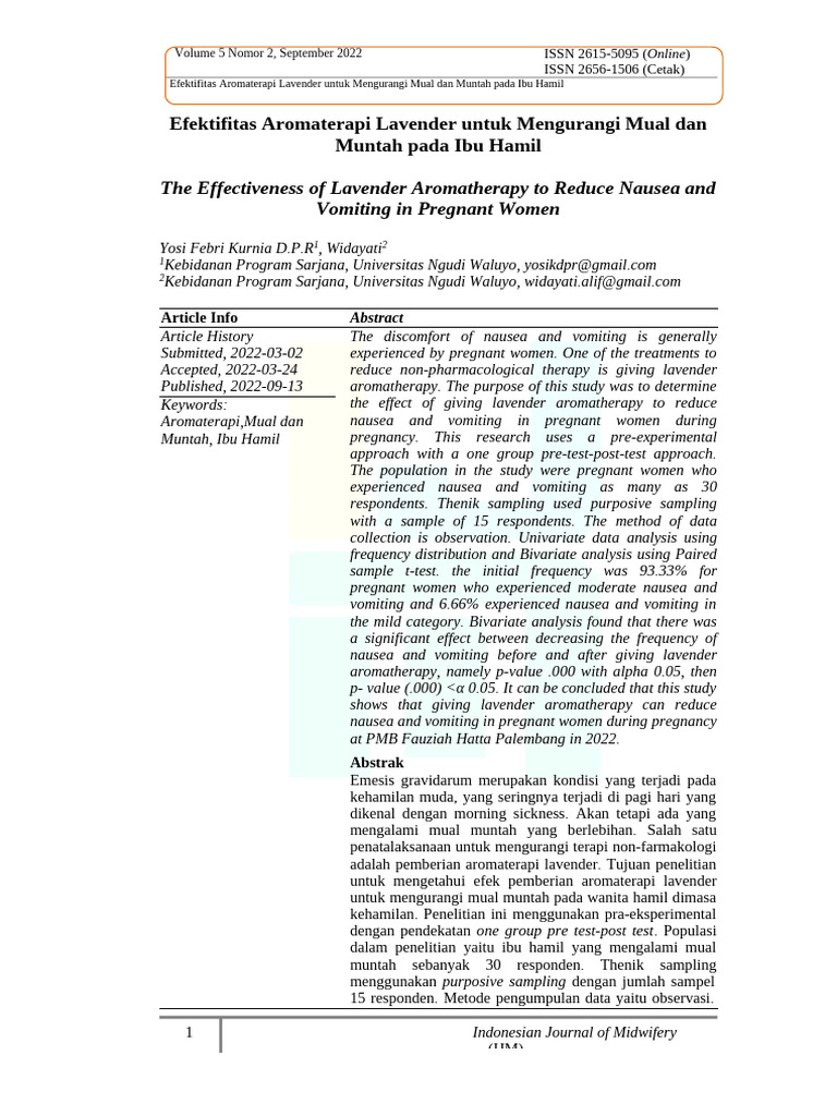 Aromaterapi Lavender untuk Ibu Hamil | PDF