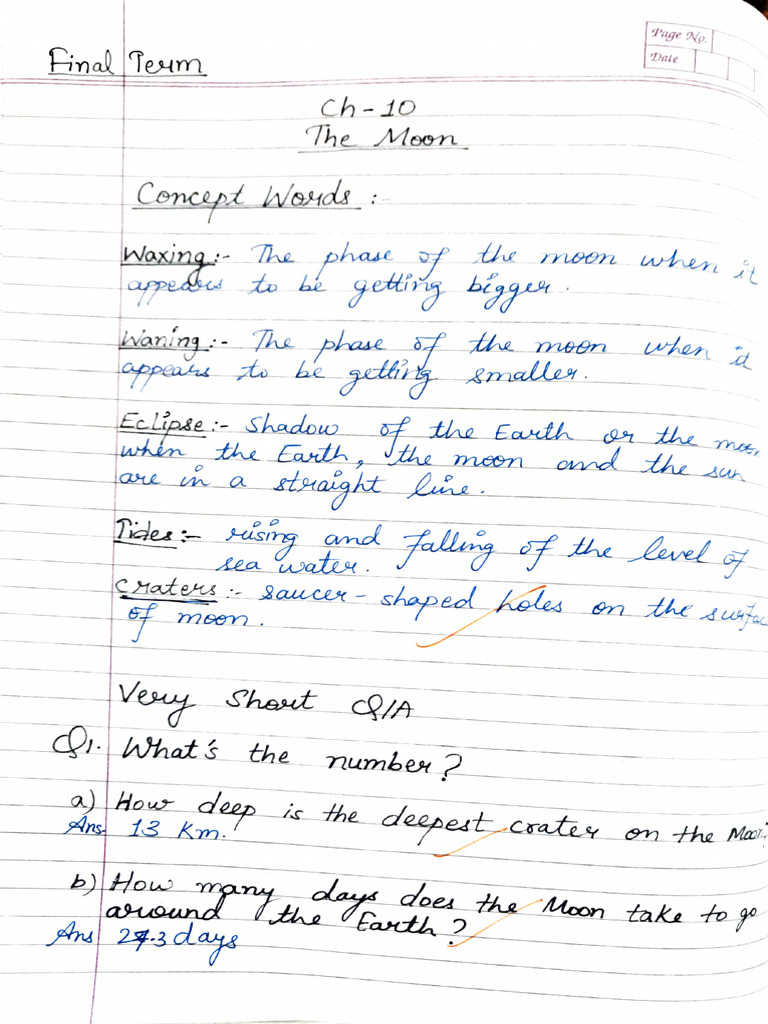 Ch-10 Moon Class 5 | PDF | Bodies Of The Solar System | Astronomy