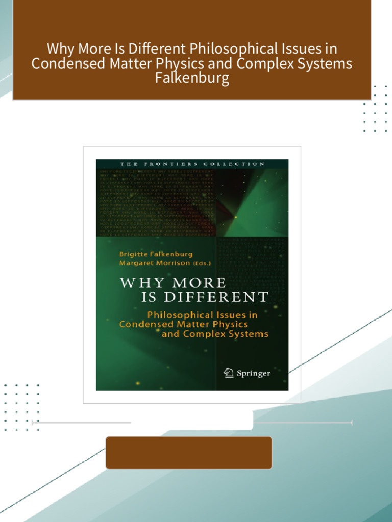 Download Complete Why More Is Different Philosophical Issues in Condensed Matter Physics and ...