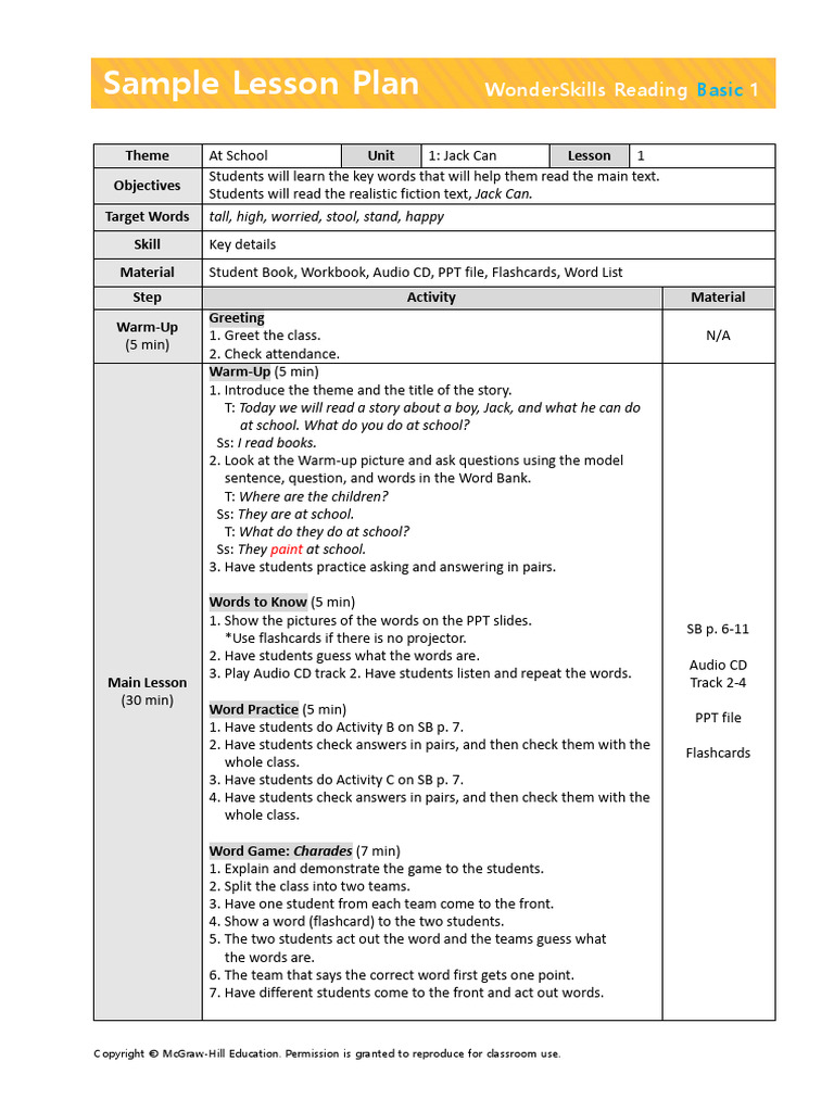 Basic_1_Sample_Lesson_Plan (1) | PDF | Microsoft Power Point | Learning