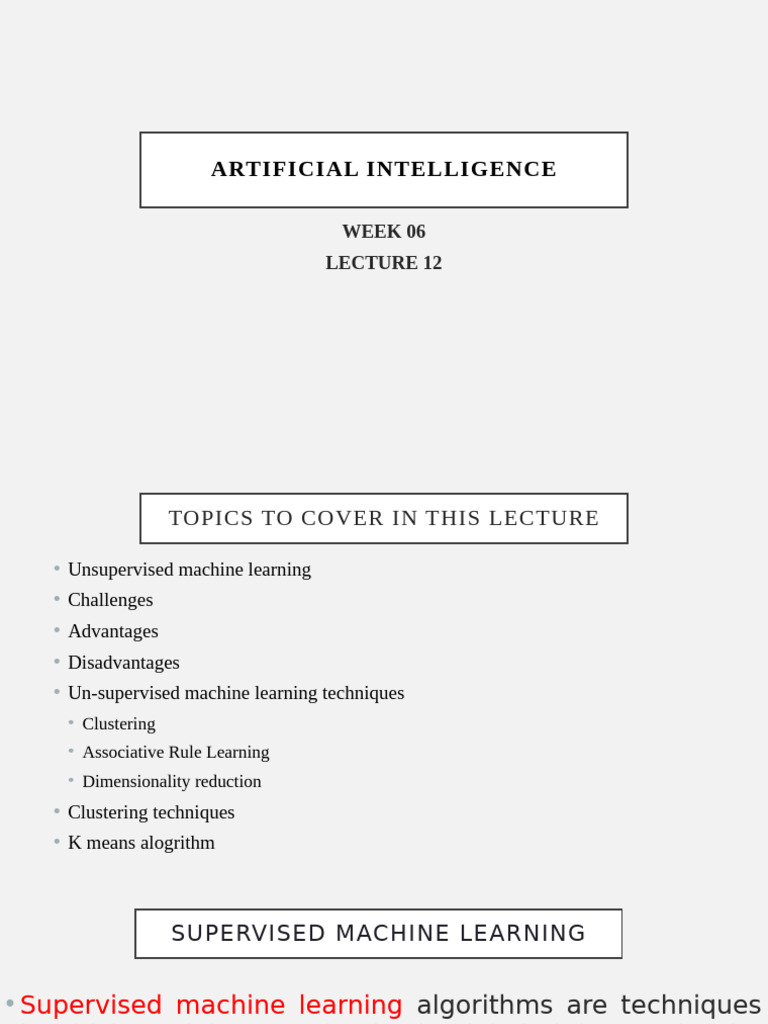 AI - W8L15 | PDF | Machine Learning | Cluster Analysis