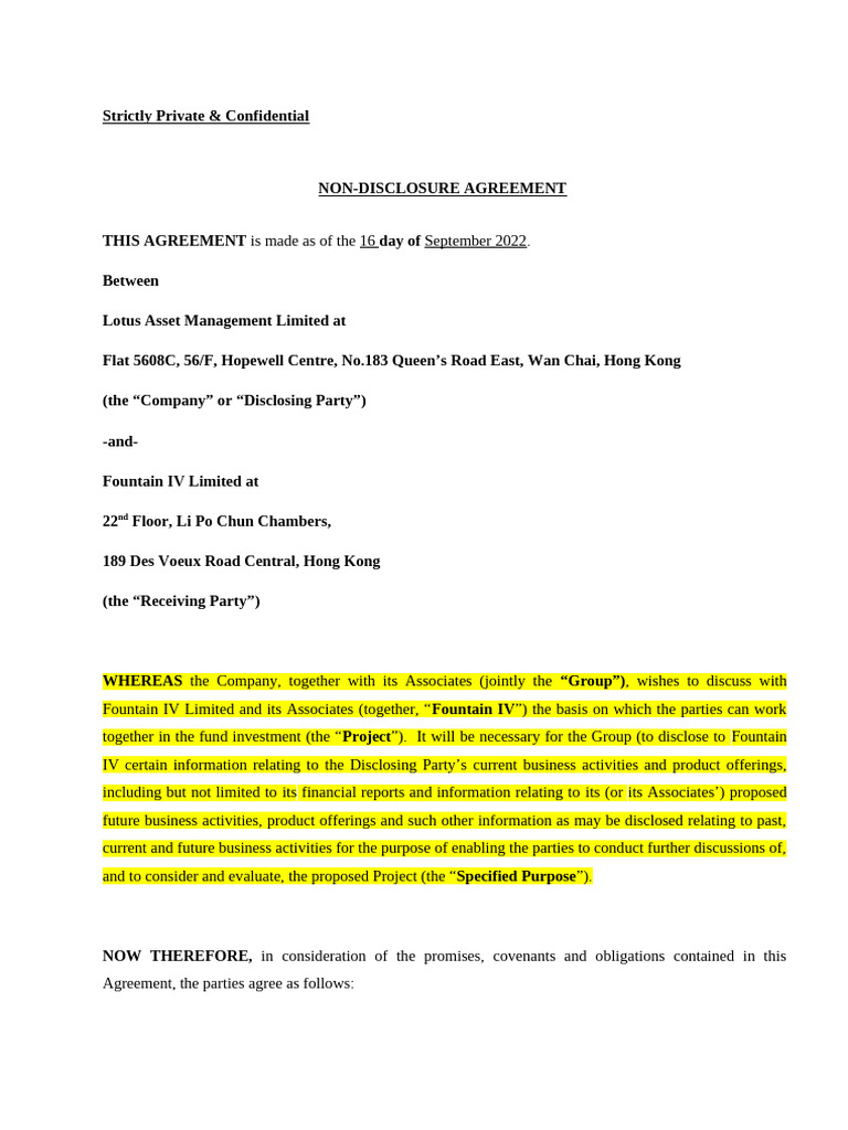 NDA Receiving Party 20210908 | PDF | Confidentiality | Non Disclosure ...