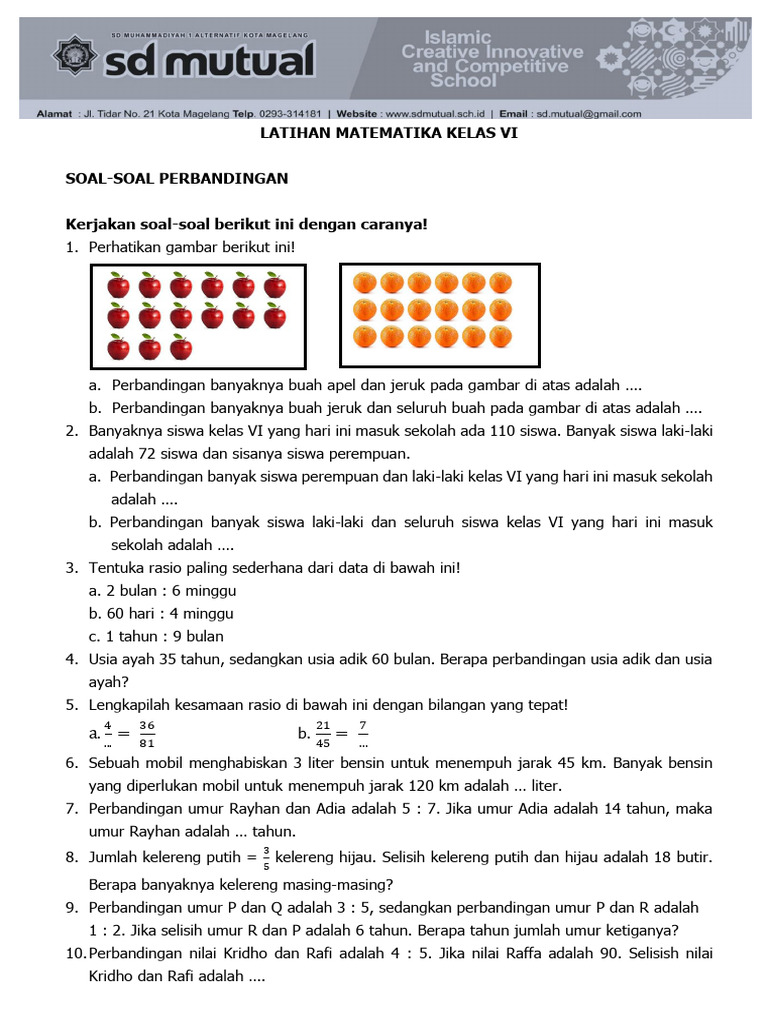 Latihan Soal Matemematika Kelas 6 Semester Gasal | PDF