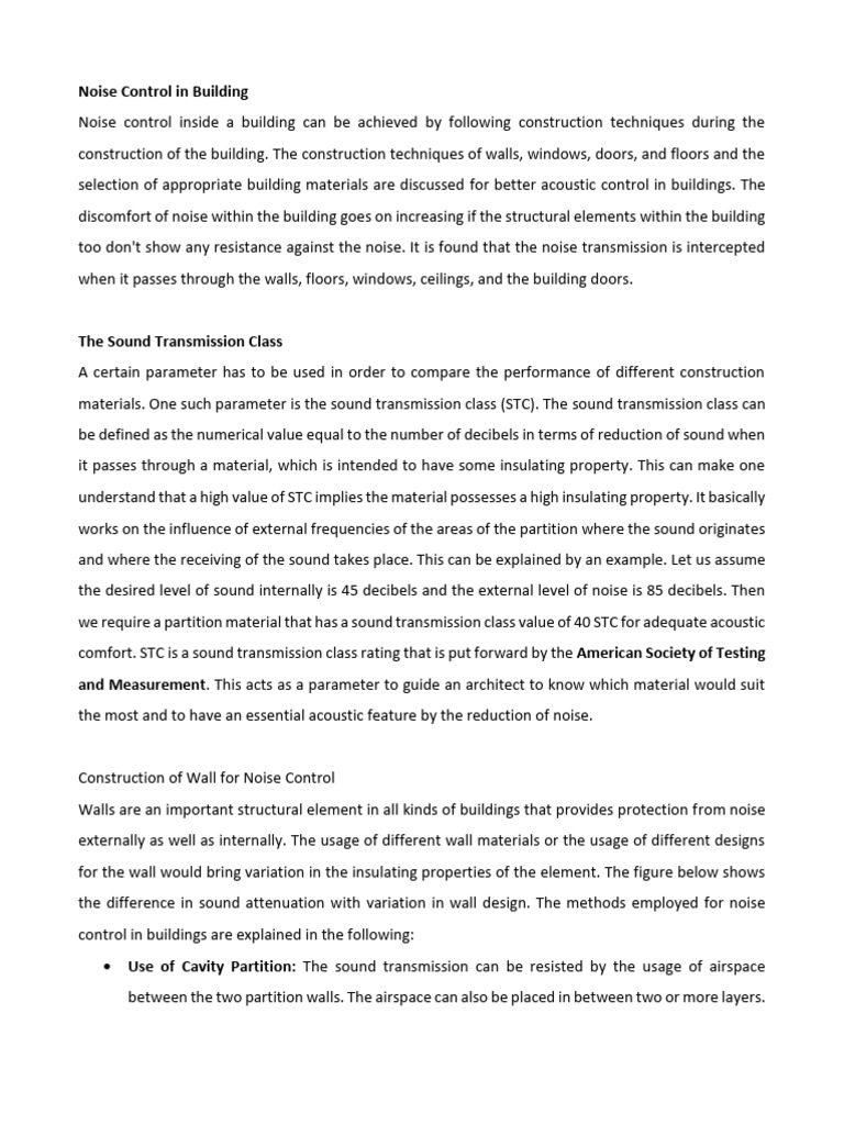 Effective Noise Control Techniques in Buildings | PDF | Acoustics | Sound