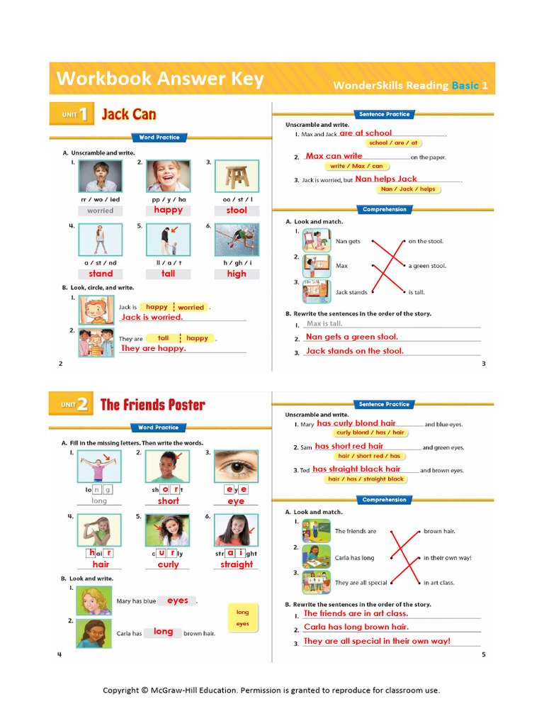 Basic 1_WB Answer Key | PDF