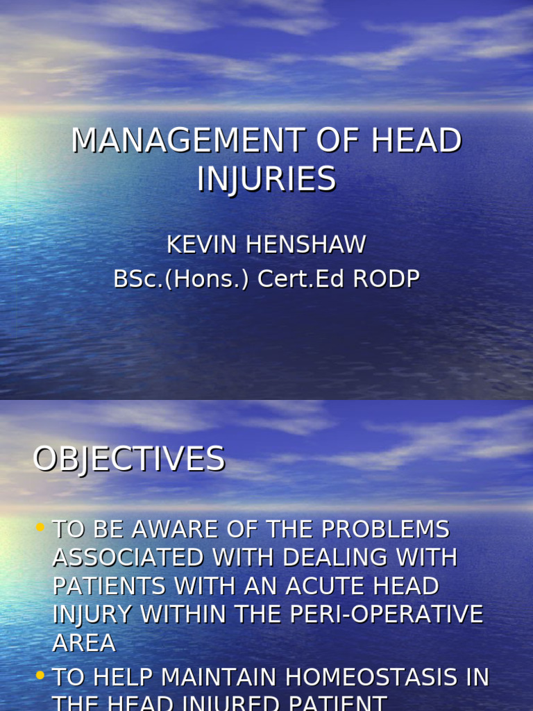 Management of Head Injuries | PDF | Traumatic Brain Injury | Clinical ...