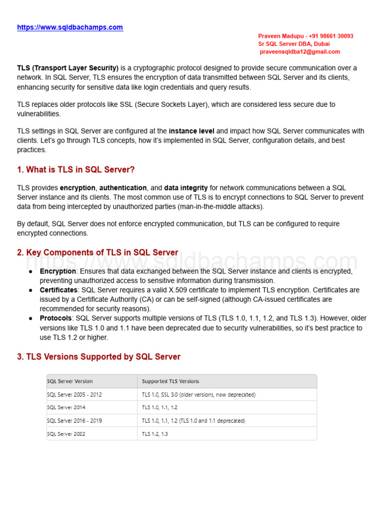 TLS (Transport Layer Security) SQL Server | PDF | Transport Layer Security | Public Key Certificate