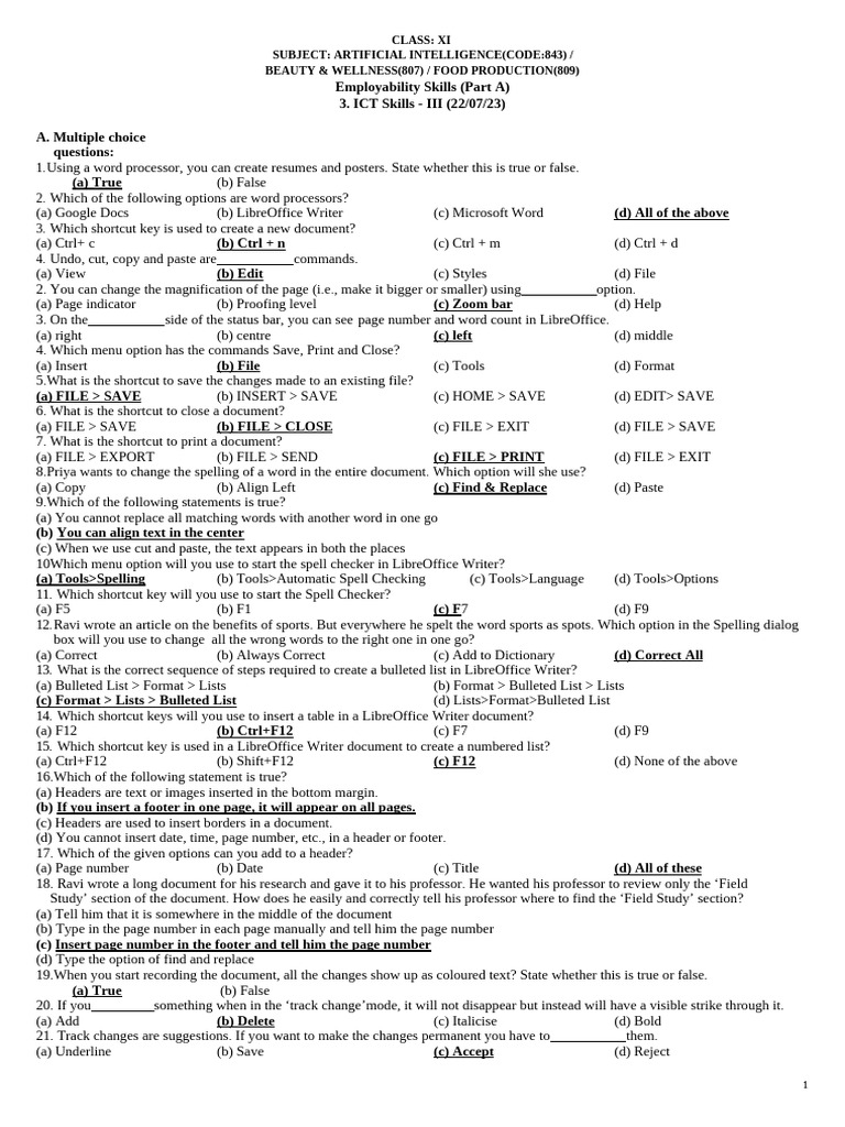 ICT Skills-III | PDF | Microsoft Word | Window (Computing)