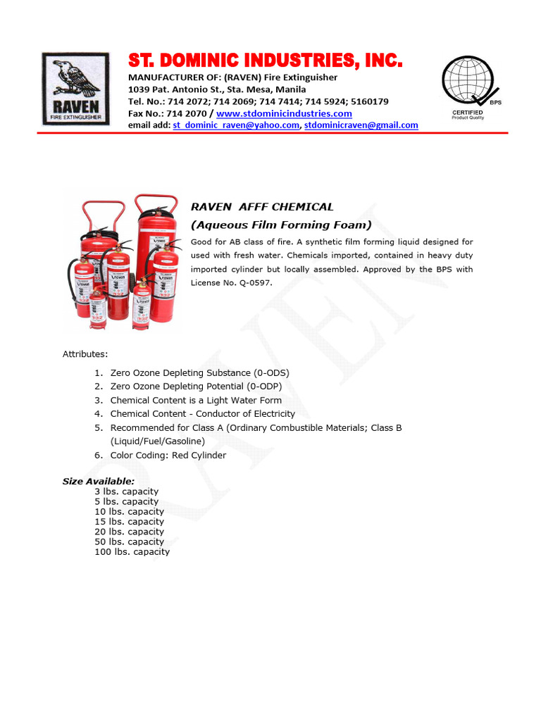 Fire Extinguisher Brochure-Afff | PDF