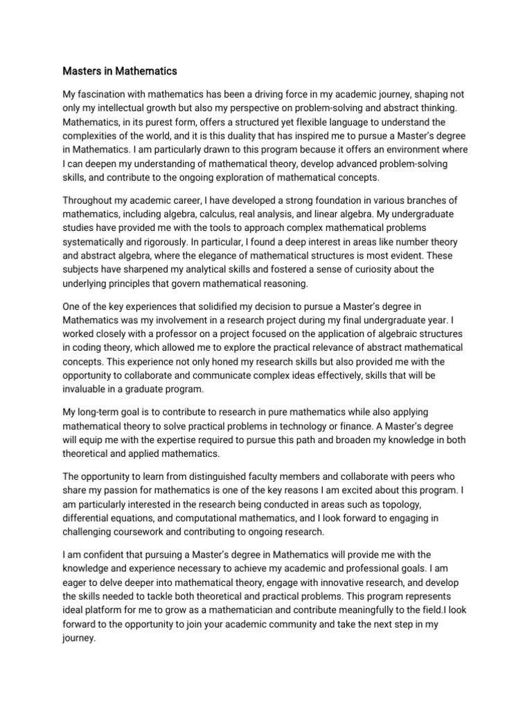 Masters in Math-WPS Office | PDF | Mathematics | Pure Mathematics