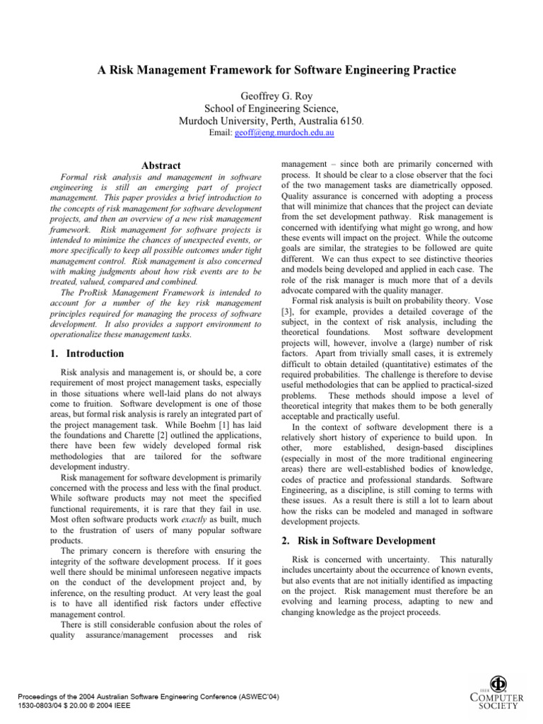 Software Engineering Practice | PDF | Risk | Risk Management