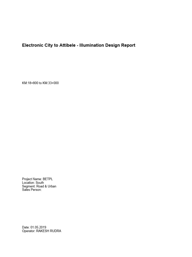 Illumination Design Report-R1 | PDF | Light | Lighting