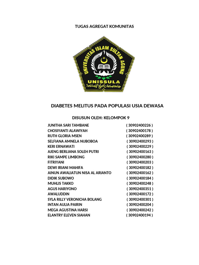 Kel 9 Kuesioner Komunitas DM Pada Usia Dewasa | PDF