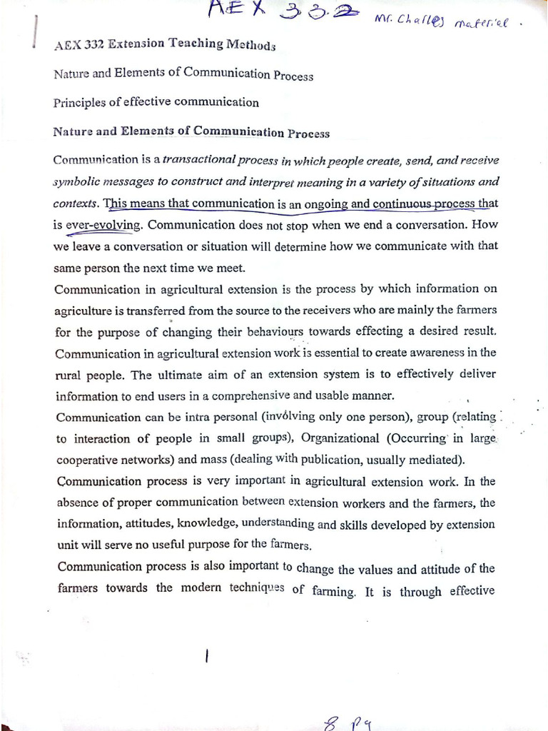 Aex 332 Principles of Effective Communication | PDF