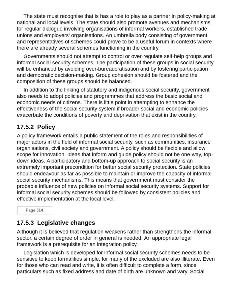 Essential Social Security Law - (Chapter 17 Informal Social Security) | PDF | Policy | Welfare