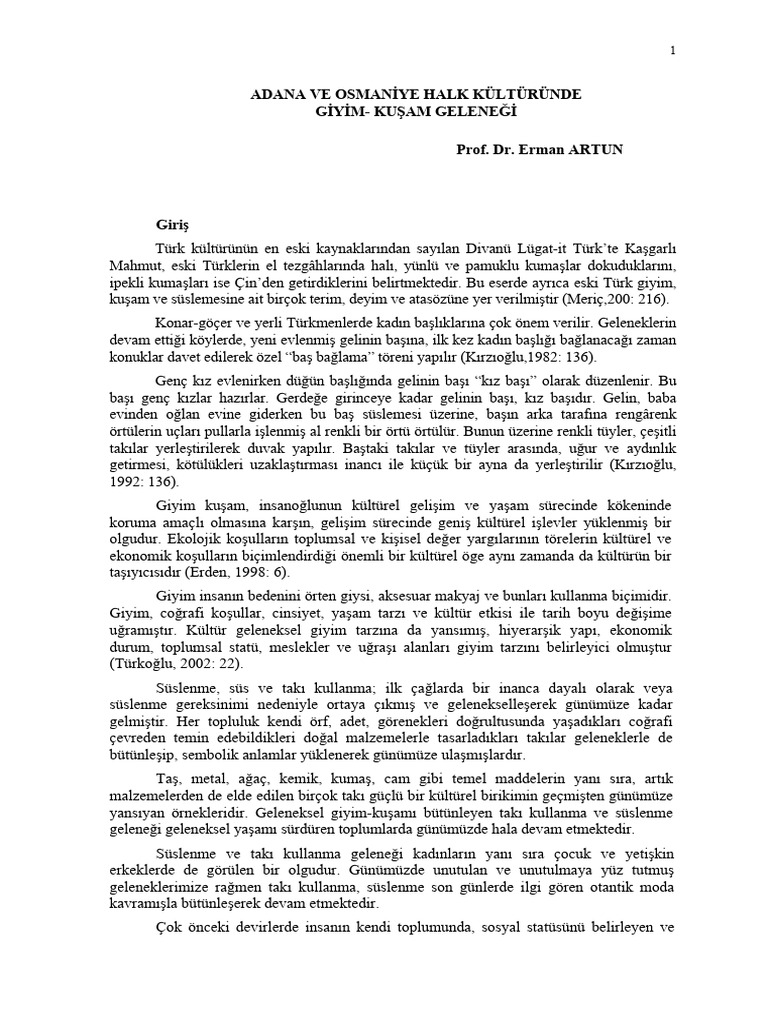 Erman Artun Giyim Kusam | PDF