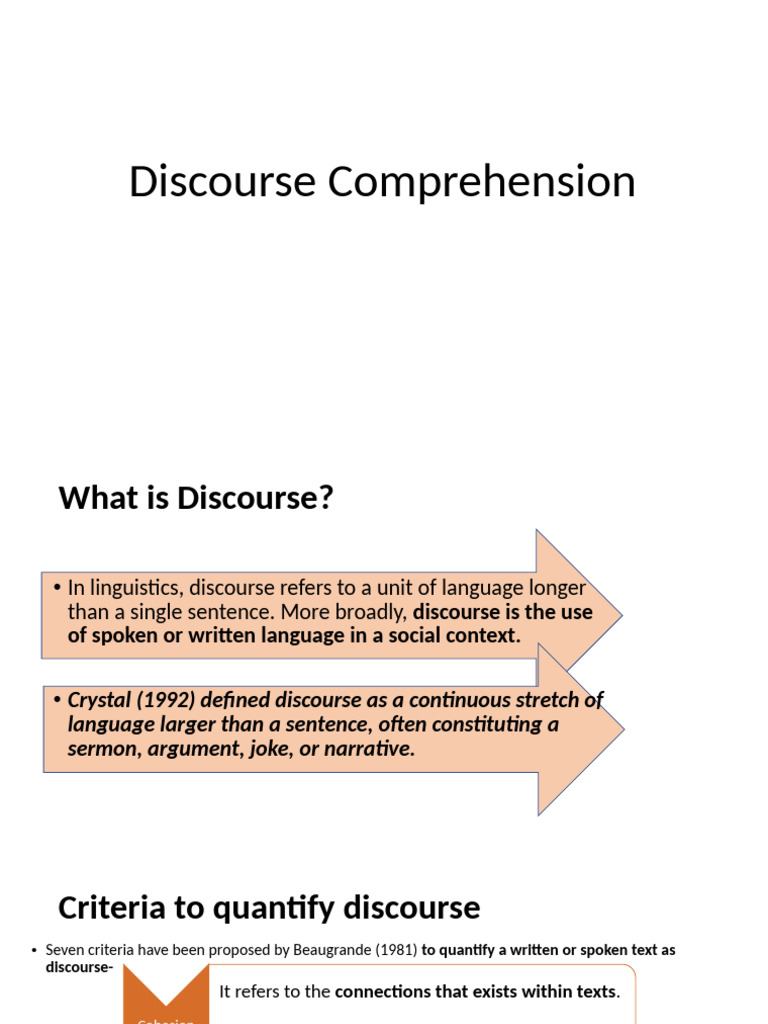 Discourse Comprehension Ori - PPTM | PDF | Cognitive Science | Linguistics